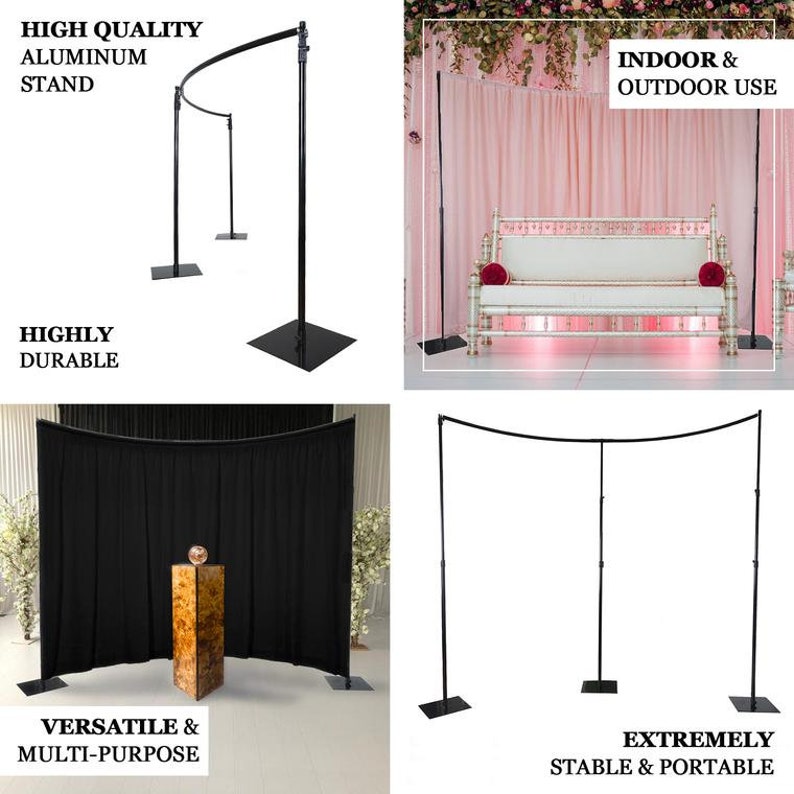3 Pc Set | 11ft X 13ft Height Adjustable Curved Backdrop Stand ...