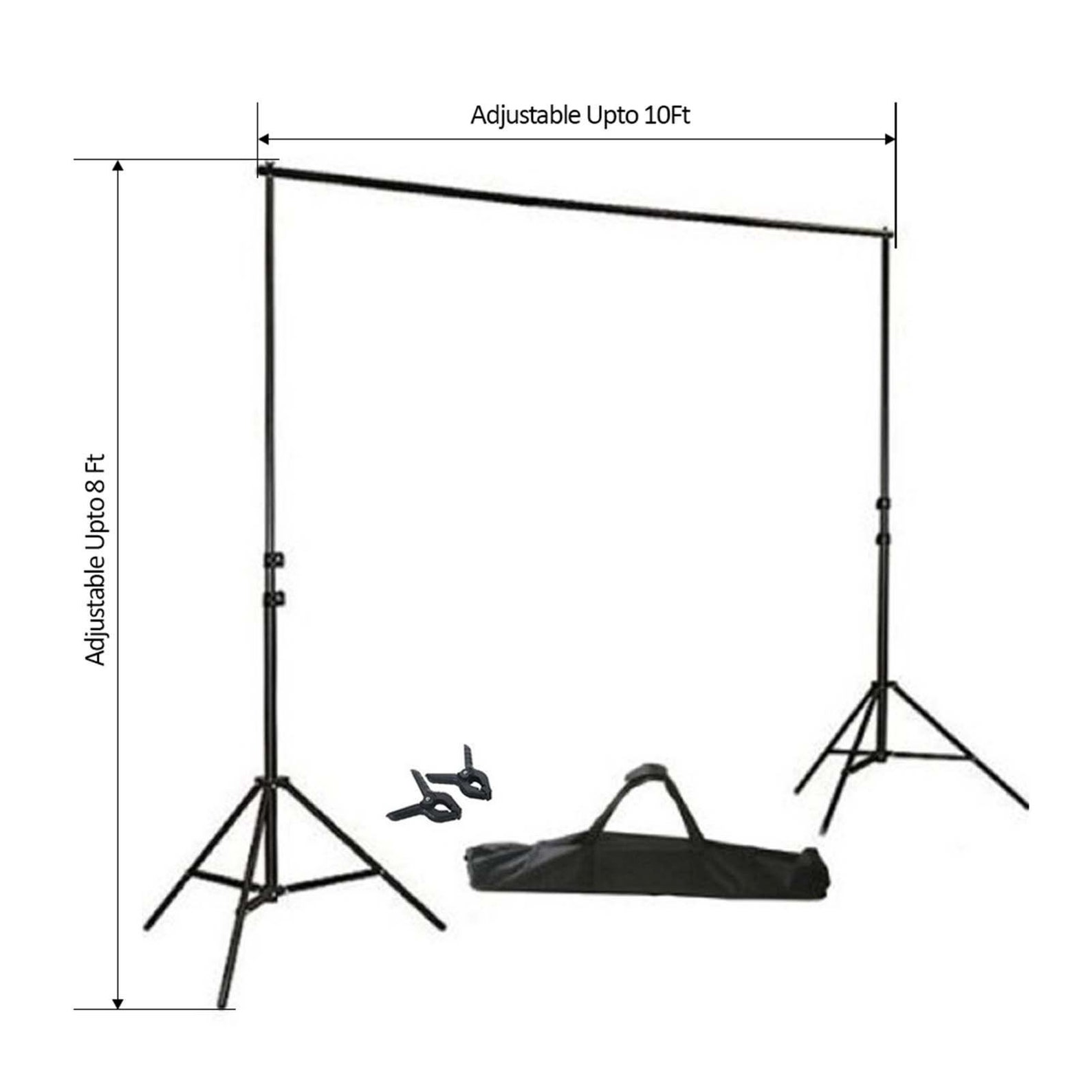 8ftx10ft DIY Crossbar Adjustable Backdrop Stand Kit With Free Clips ...