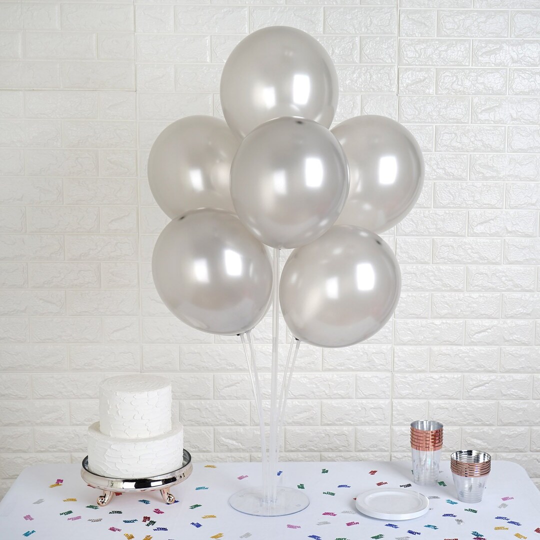 25 Pack 12 Silver Pearl Balloon Water Air Helium Party Latex Balloons ...
