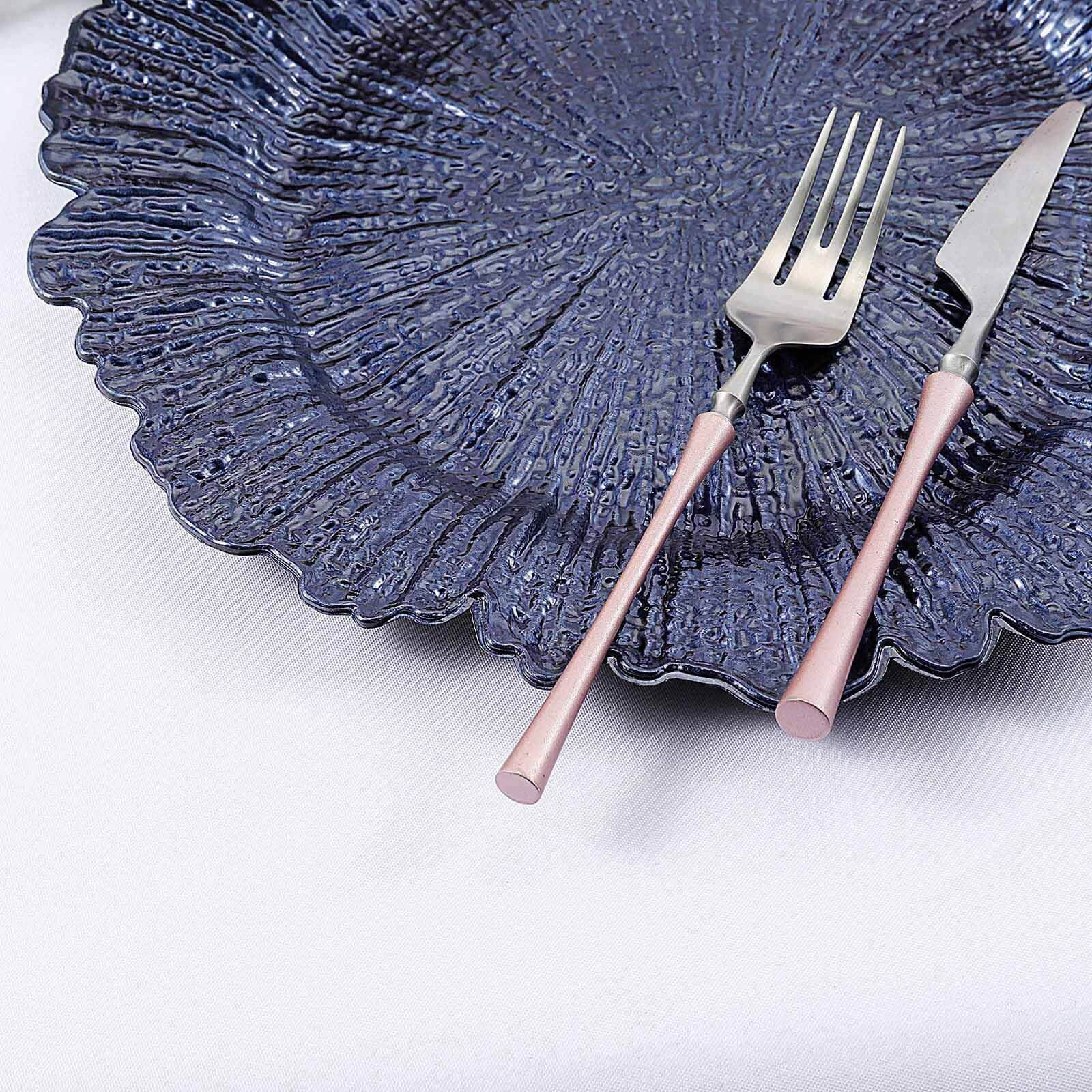 Set of 6 | 13" Navy Blue Reef Plastic Charger Plates, Plate Chargers ...