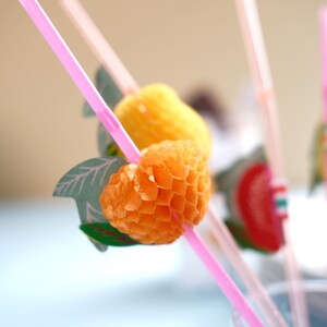 50 Pack | Multi-colored Tropical Pool Party Drinking Straws ...