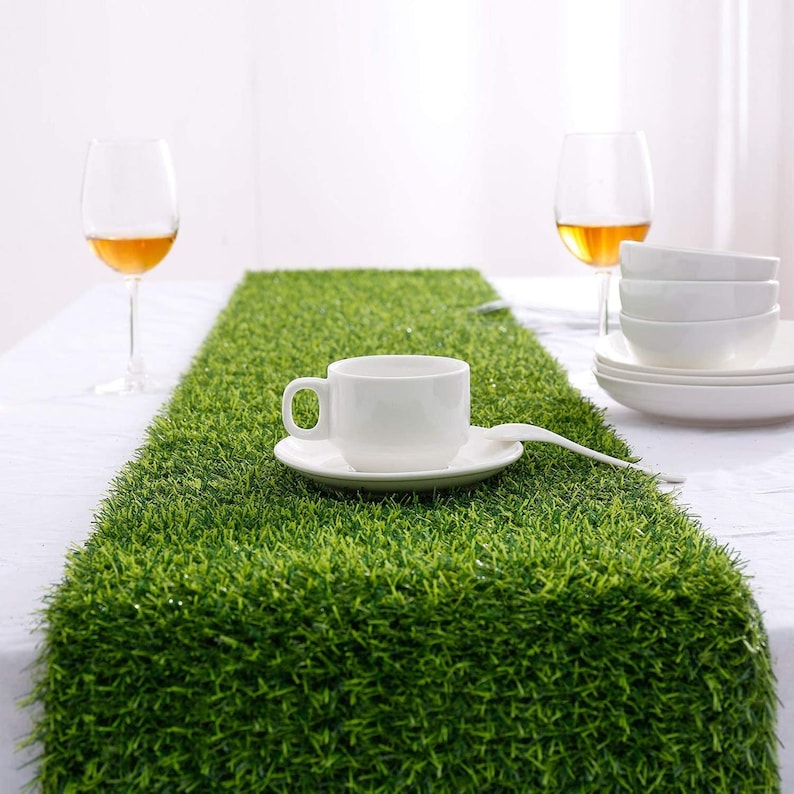 9ft - All Weather Artificial Grass Table Runners Grass Mats for Wedding ...