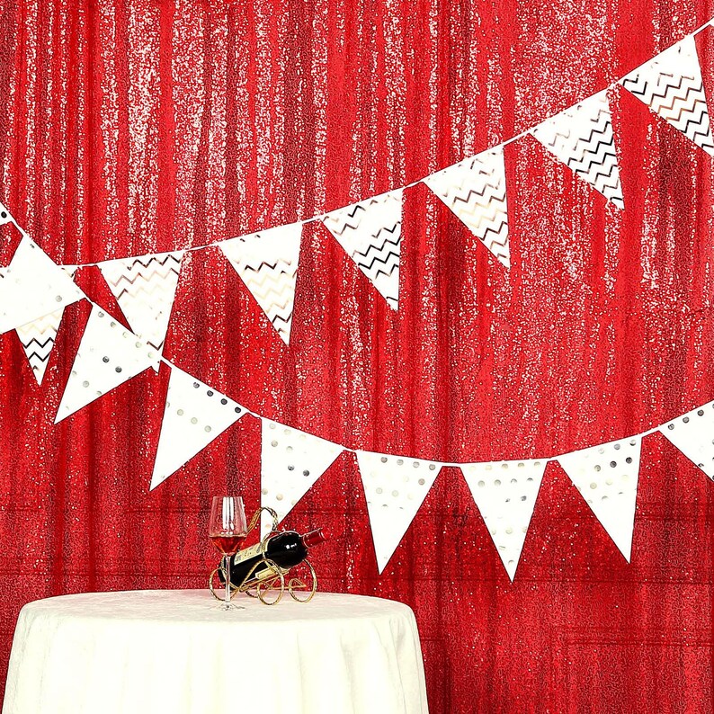 Red Glitz Sequin Backdrop Photo Booth Backdrop Sequin Drapes | Etsy