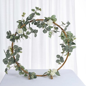 20" Gold Wedding Arch Centerpiece, Metal Hoop Wreath Tabletop Decor - Etsy