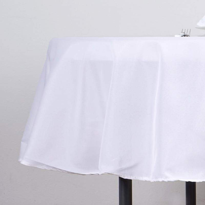 90" White Polyester Round Tablecloth - Etsy