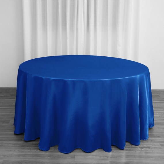 120 Royal Blue Satin Round Tablecloth - Etsy