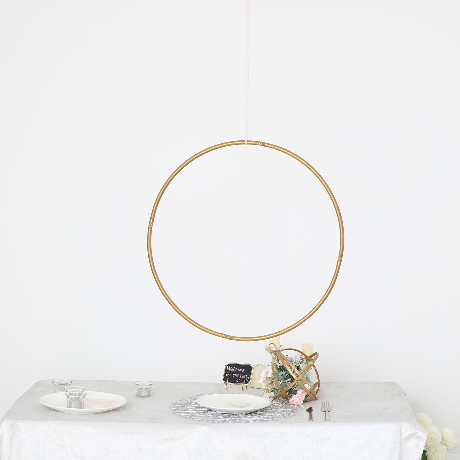 24" Gold Heavy Duty Metal Hoop Wreath, Floral Hoop, Door Wreath ...