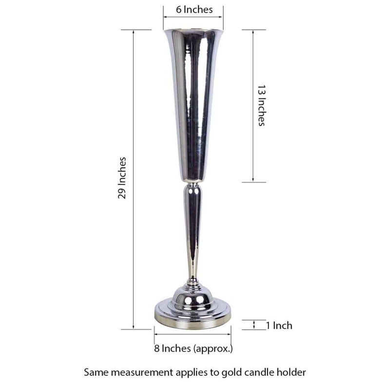 Set of 2 | 29" Metallic Gold Metal Vase, Flower Vase, Reversible Metal ...