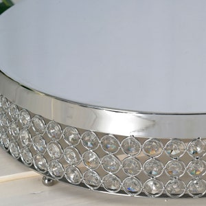 15" Silver Cake Stand, Crystal Metal Cake Stand, Cake Riser, Food ...