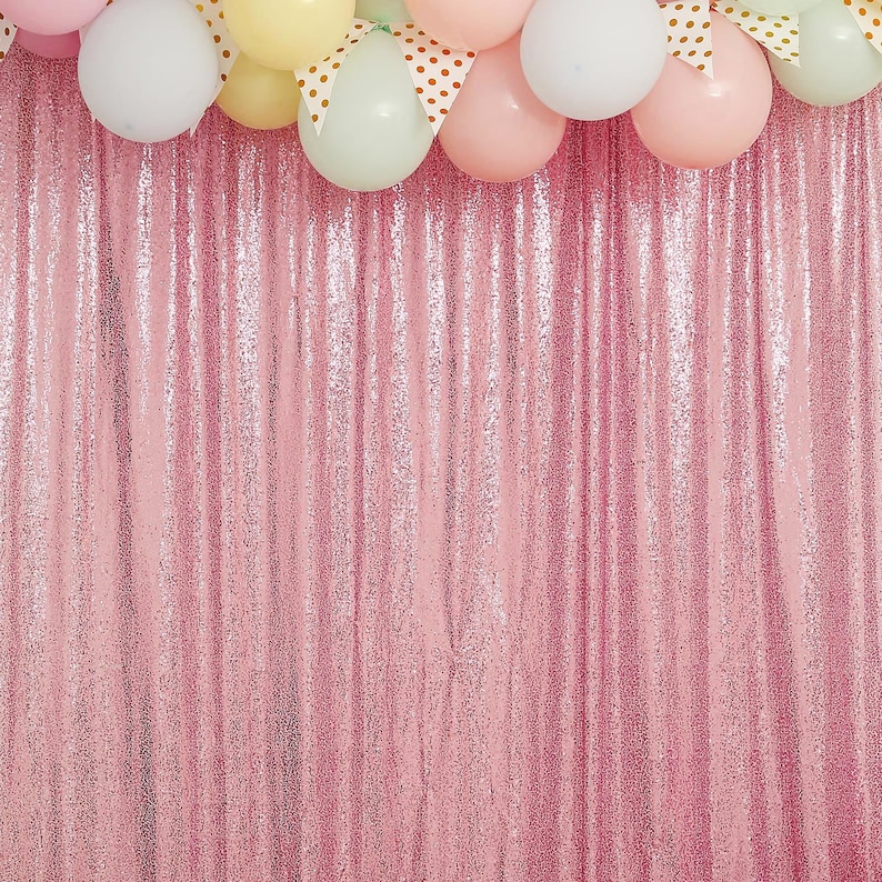 Pink Glitz Sequin Backdrop, Photo Booth Backdrop Sequin Drapes, Wedding ...