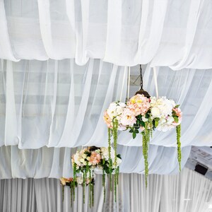 14ft White Sheer Voile Chiffon Fabric Draping Panels 5 Ft Wide for ...