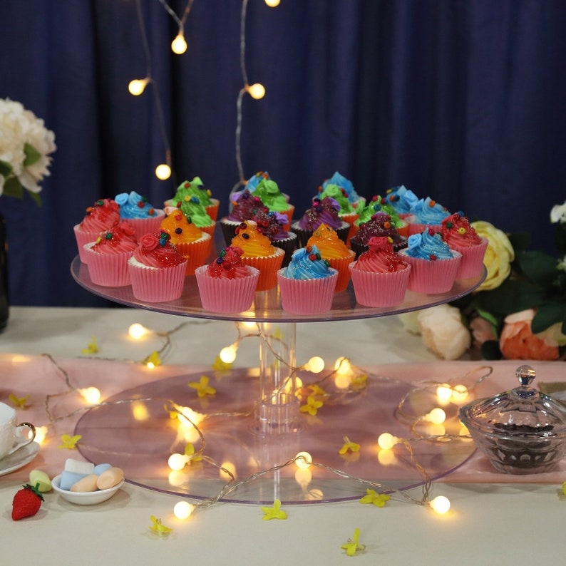 2 Tier 18 Clear Cake Stand Acrylic Glass Cake Stand | Etsy