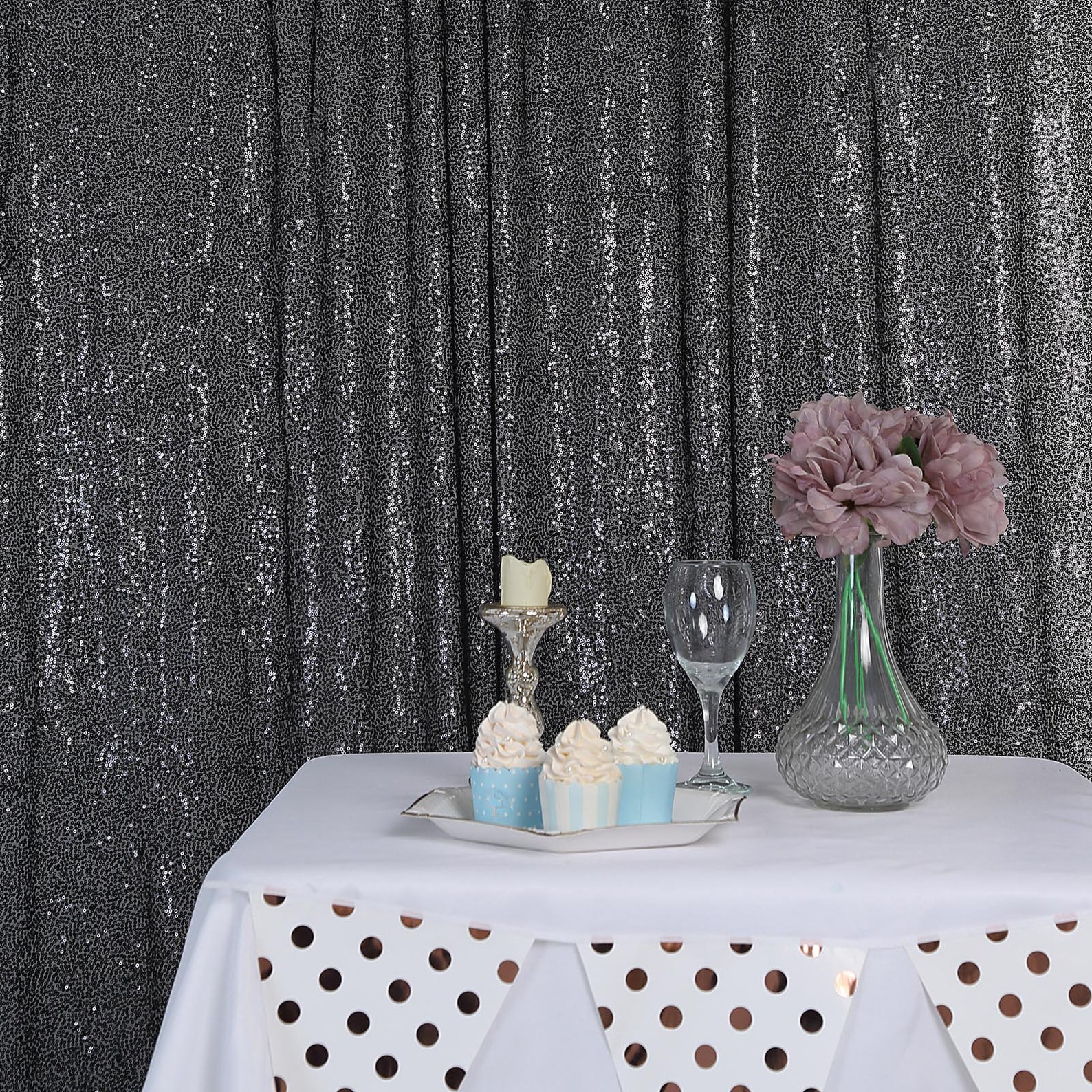 Black Glitz Sequin Backdrop Photo Booth Backdrop Sequin | Etsy