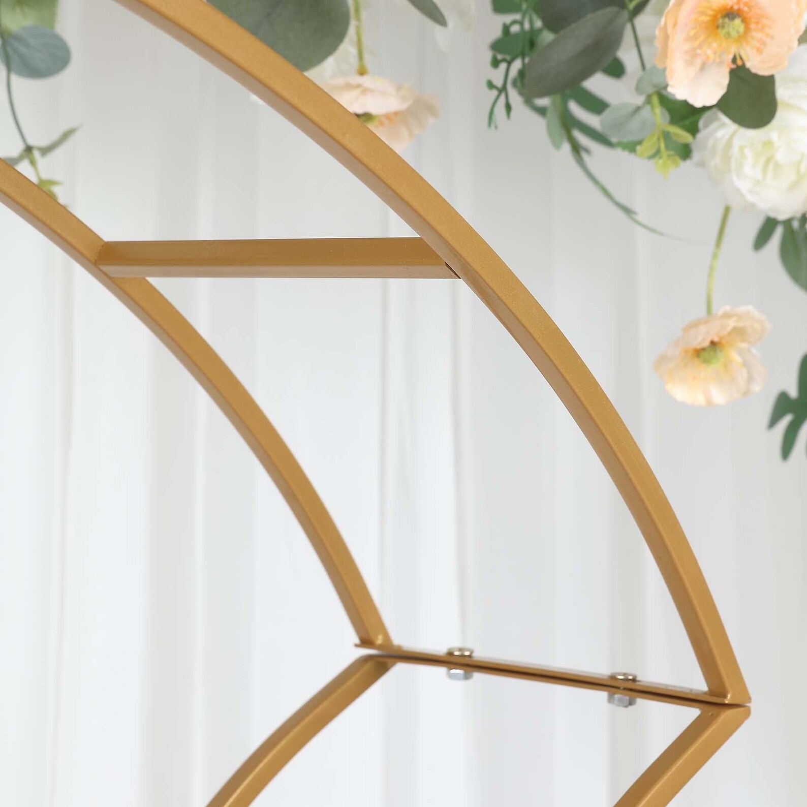 38" Gold Metal Floral Arch Frame, Wedding Centerpiece, Table Stand With ...