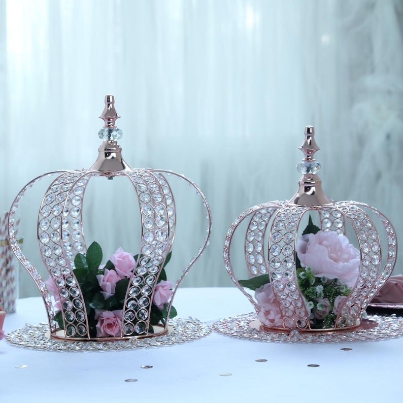 16 Rose Gold Cake Toppers With Acrylic Crystals Royal - Etsy