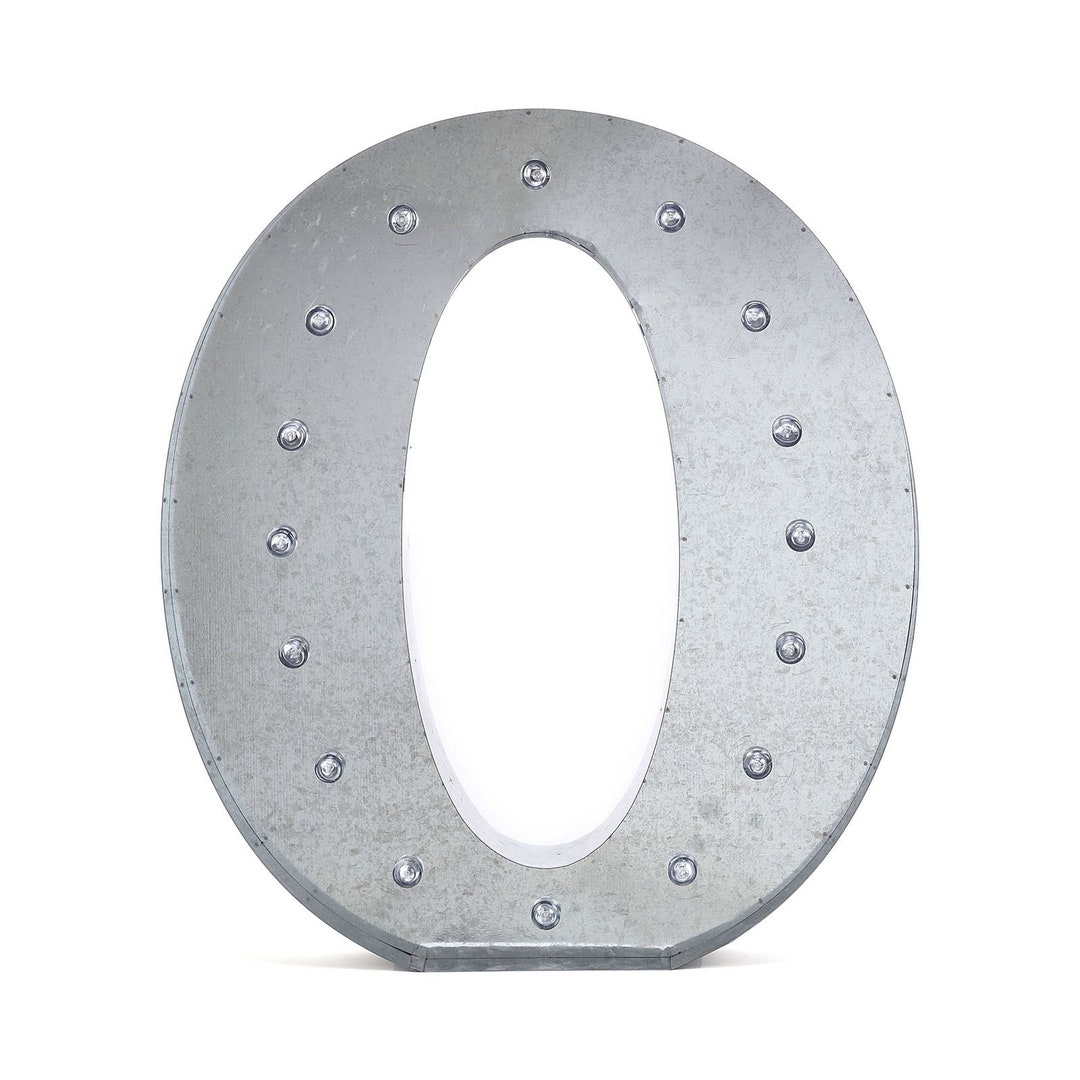 20 Vintage Metal Marquee Number Lights Cordless With 16 Warm White LED ...