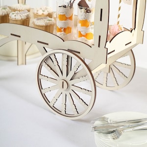 25" Mini Natural Wooden Candy Cart Sweet Stall Display Stand, Wooden ...