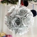 2 Pack | 7" Silver Flower Ball, Rose Kissing Balls, Hanging Pomander ...