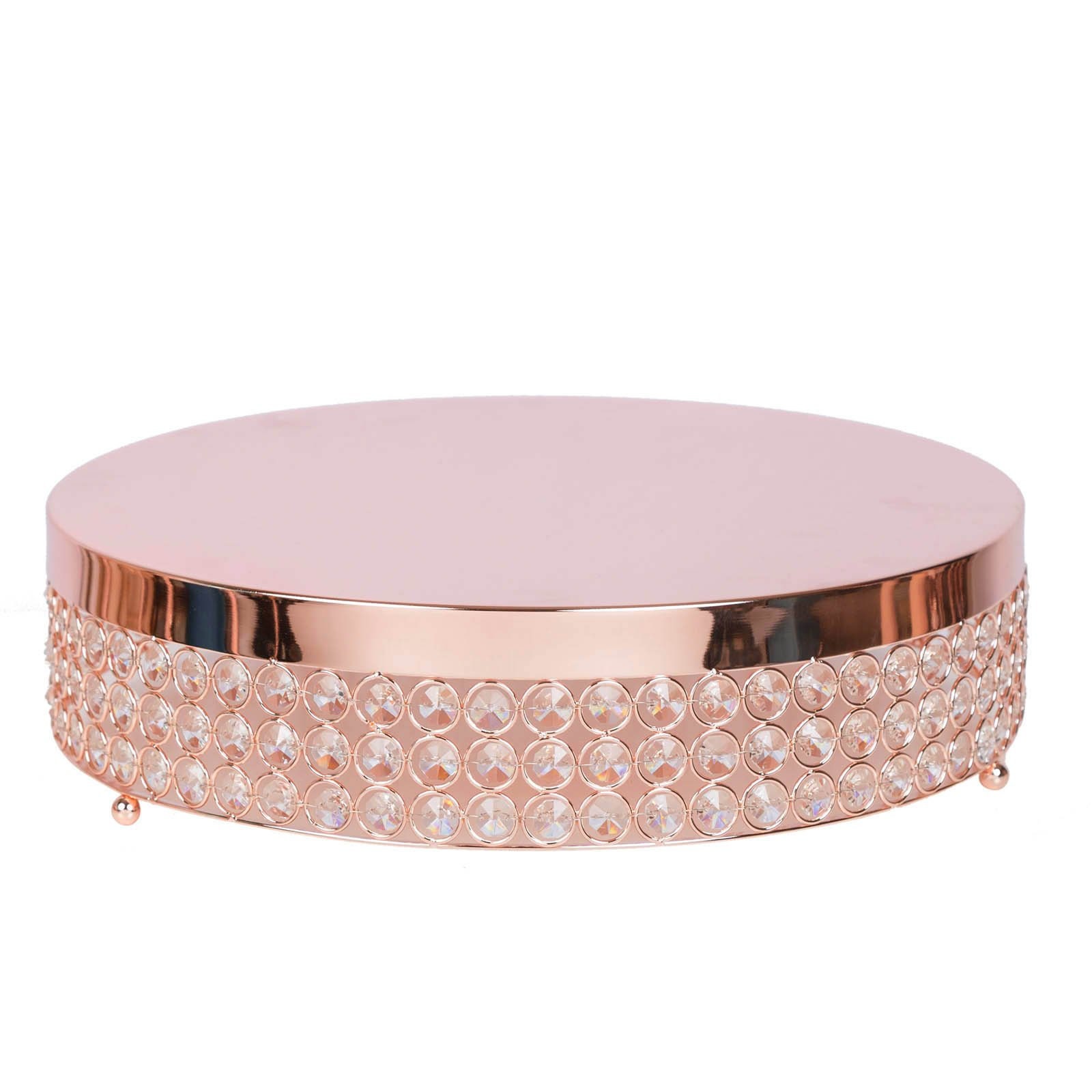 15" Blush/rose Gold Cake Stand, Crystal Metal Cake Stand, Cake Riser ...