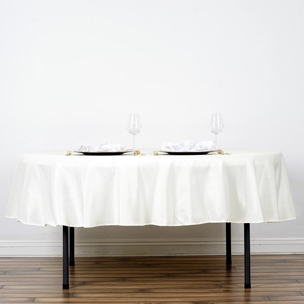 90 Ivory Polyester Round Tablecloth - Etsy