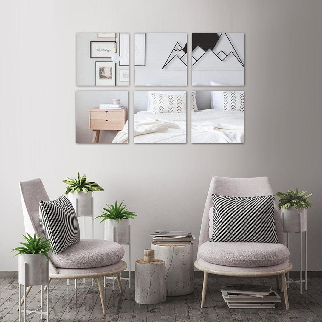 Set of 4 | 12" Square Glass Mirrors, Decorative Mirrors, Square Mirrors ...