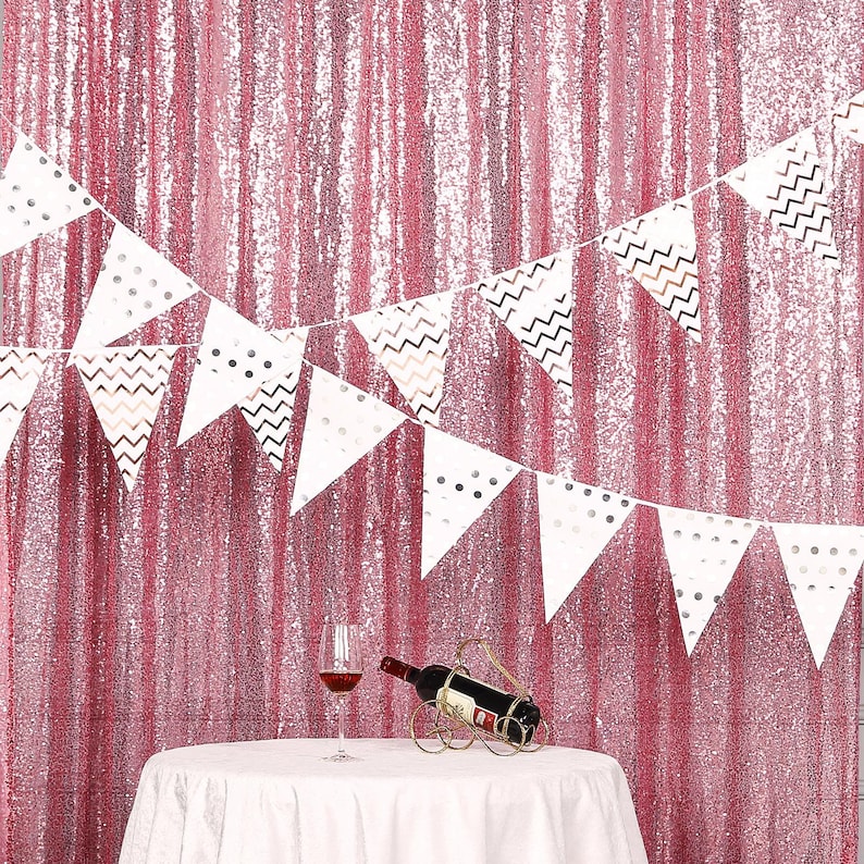 Pink Glitz Sequin Backdrop, Photo Booth Backdrop Sequin Drapes, Wedding ...