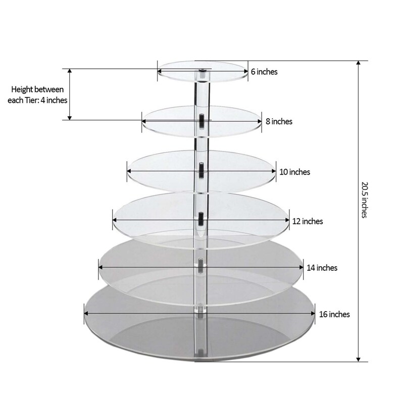 6 Tier 20 Clear Cupcake Stand Acrylic Glass Cake | Etsy