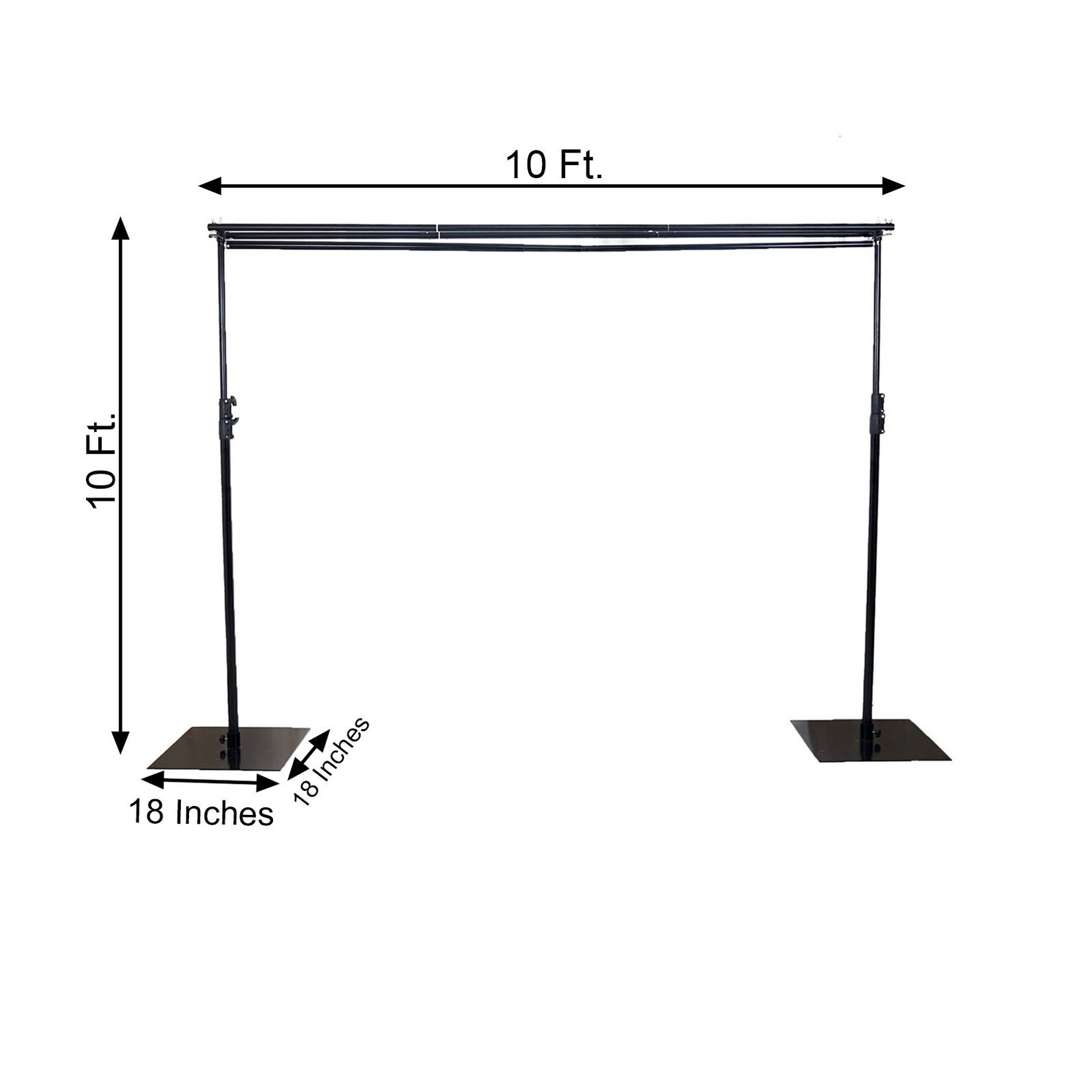 10ft Triple Cross Bar Backdrop Stand, DIY Adjustable Heavy Duty ...