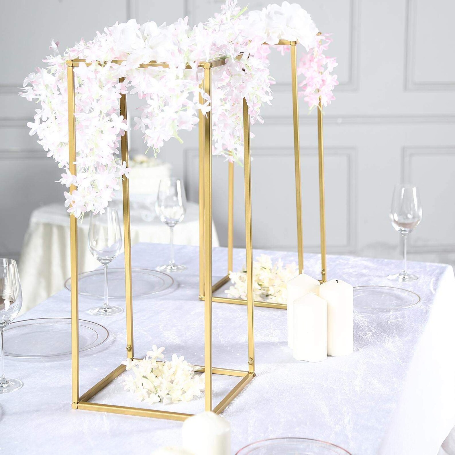 2 Pack 24 Matte Gold Wedding Flower Stand Metal Vase - Etsy