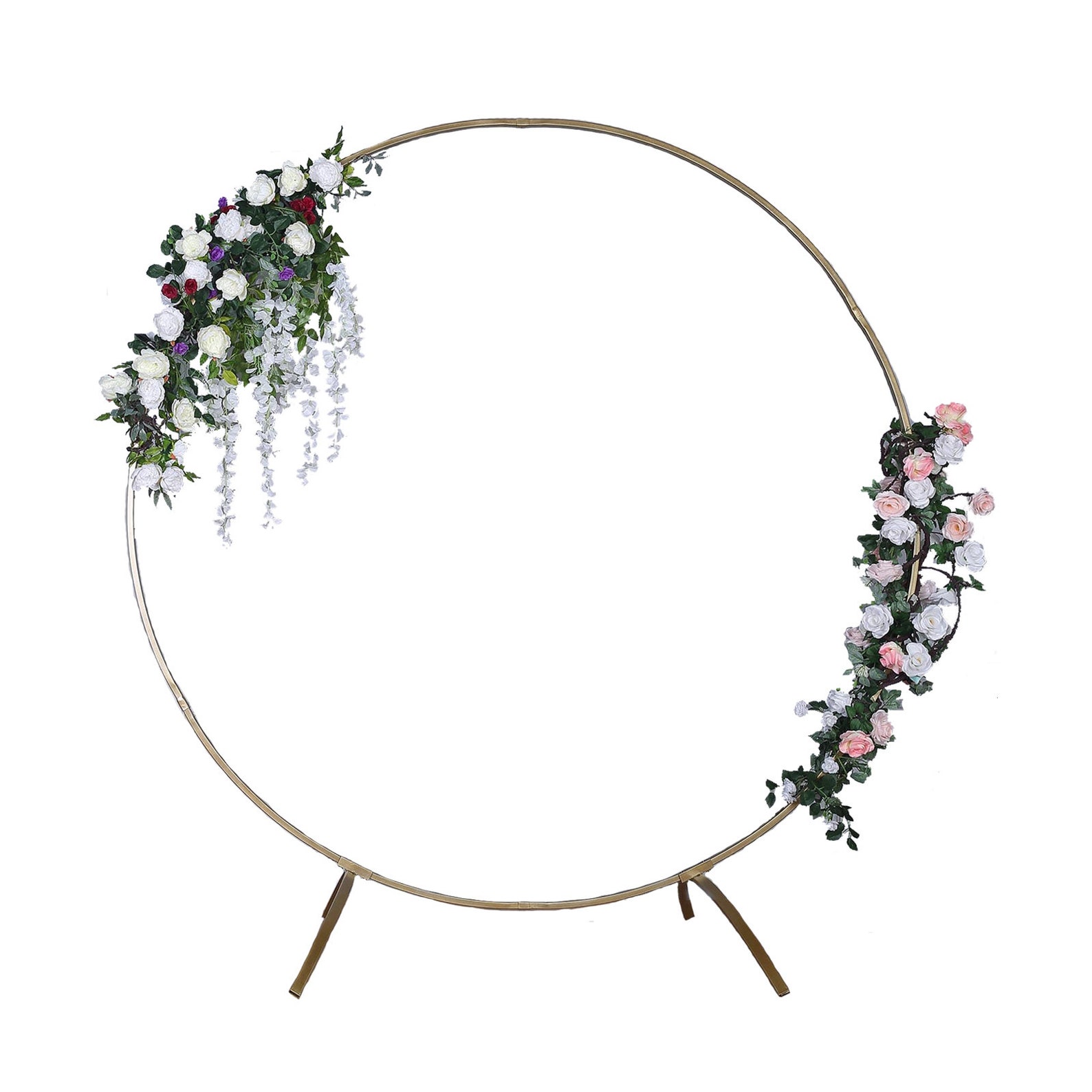 7.5ft Gold Metal Wedding Arch Flower Garland Hoop Round - Etsy
