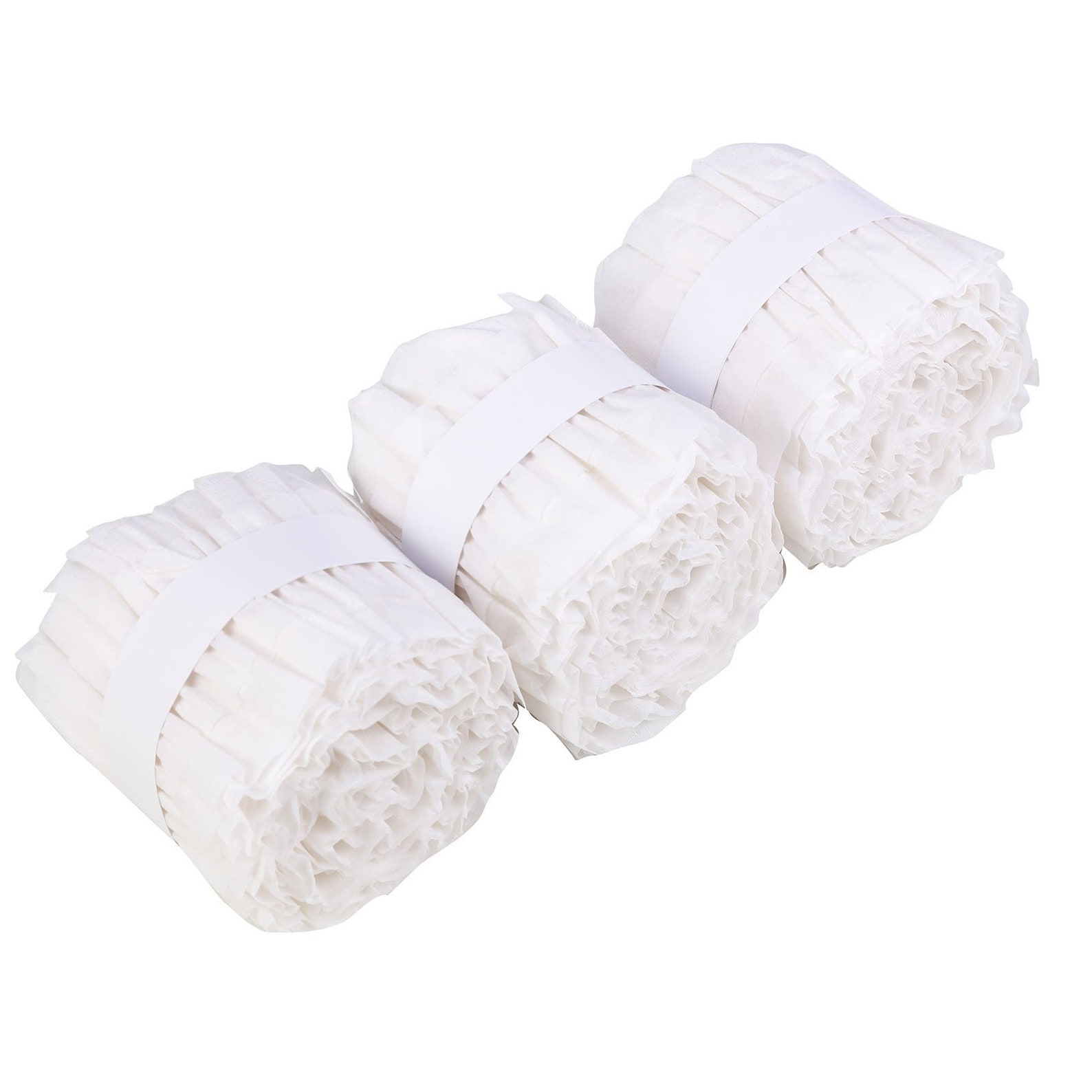 3 Rolls 28 FT White Ruffled Streamers Tissue Paper Garland - Etsy