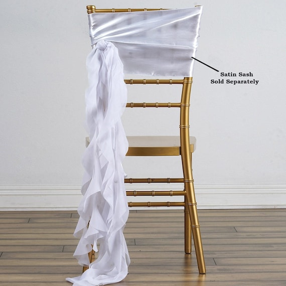 Set of 6 Strands White Chiffon Sash for Chair Decor Wedding | Etsy