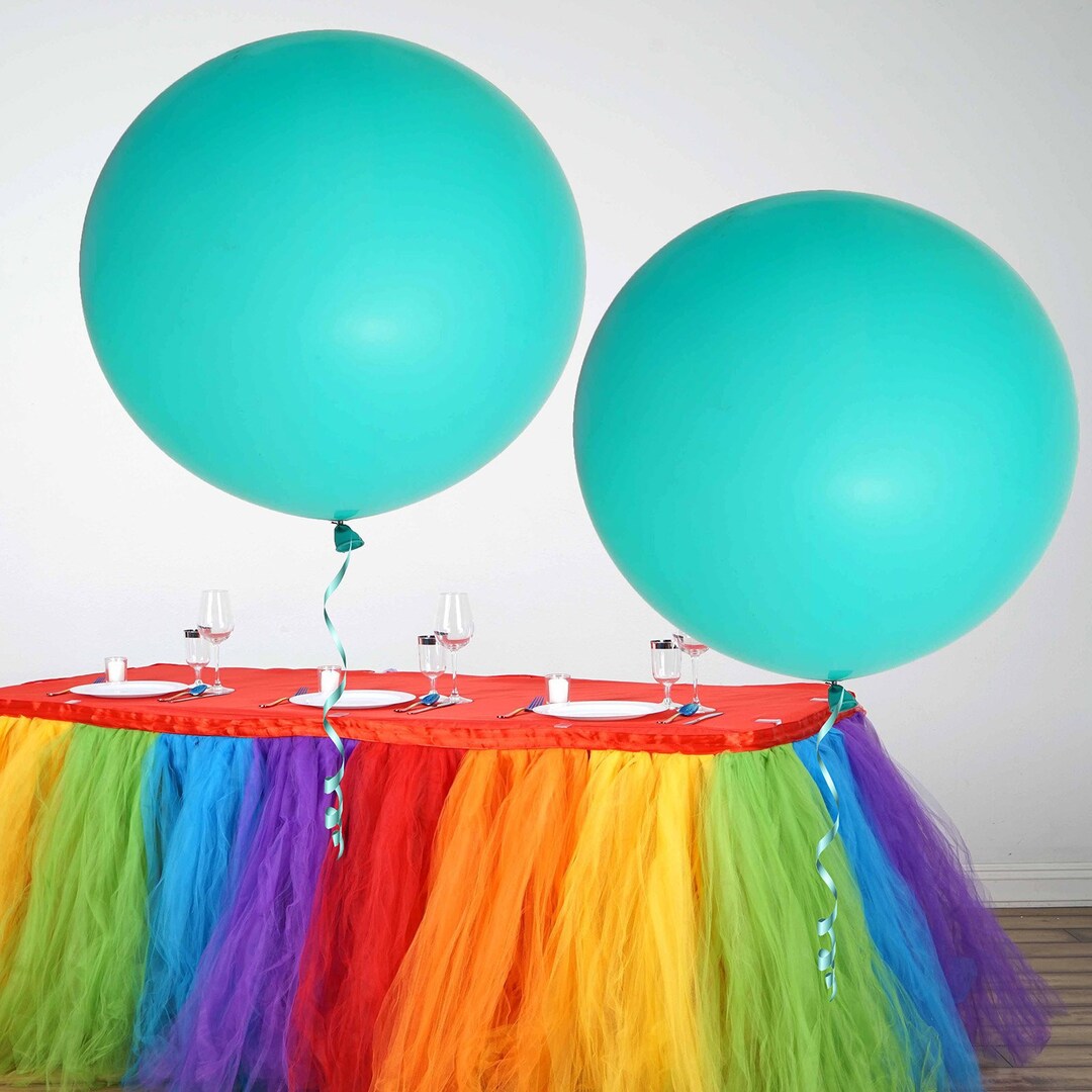 2 Pack - 32" Pastel Turquoise Balloons, Latex Balloons, Matte Color ...