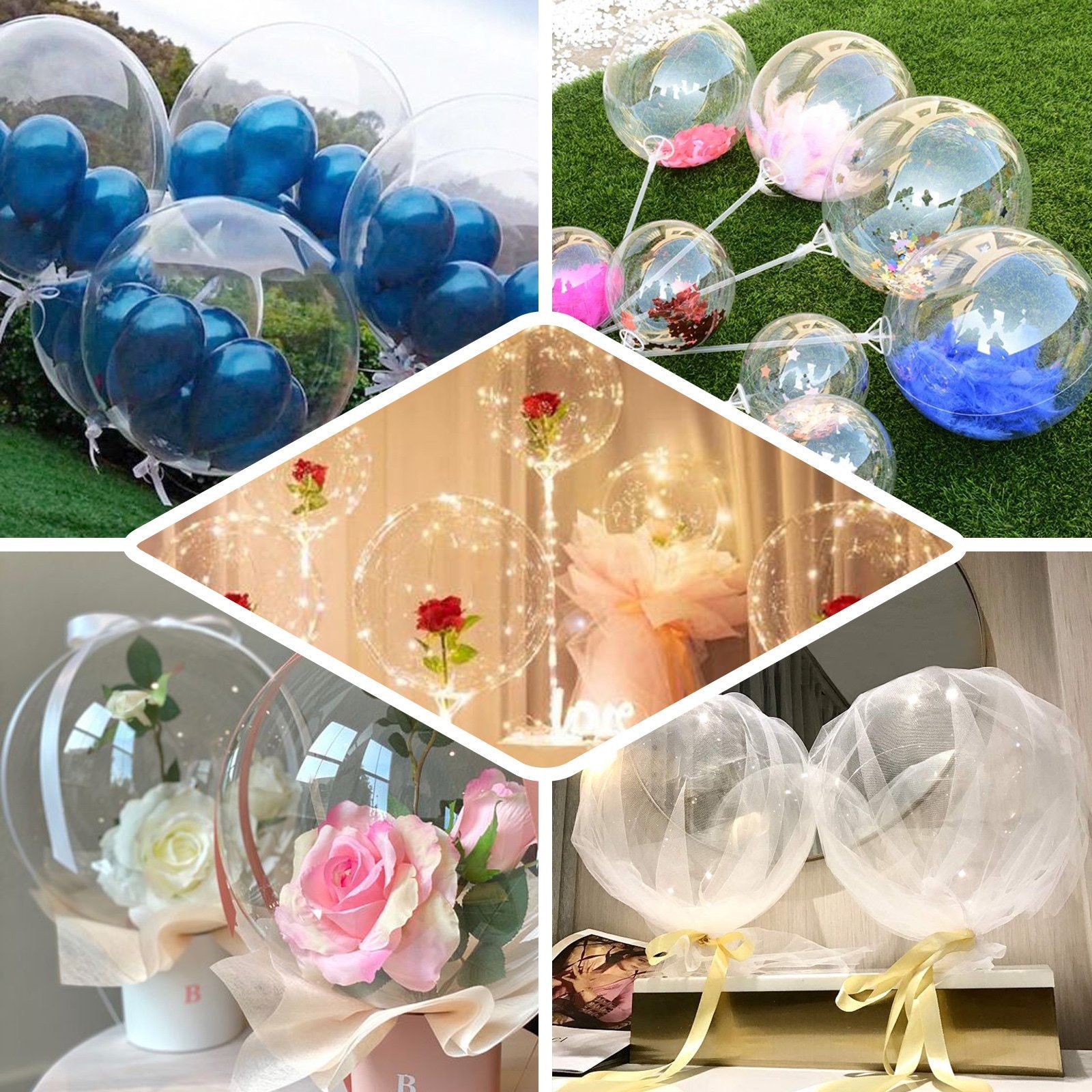 24" Clear Bubble Balloons, Transparent Balloons, Round Birthday ...