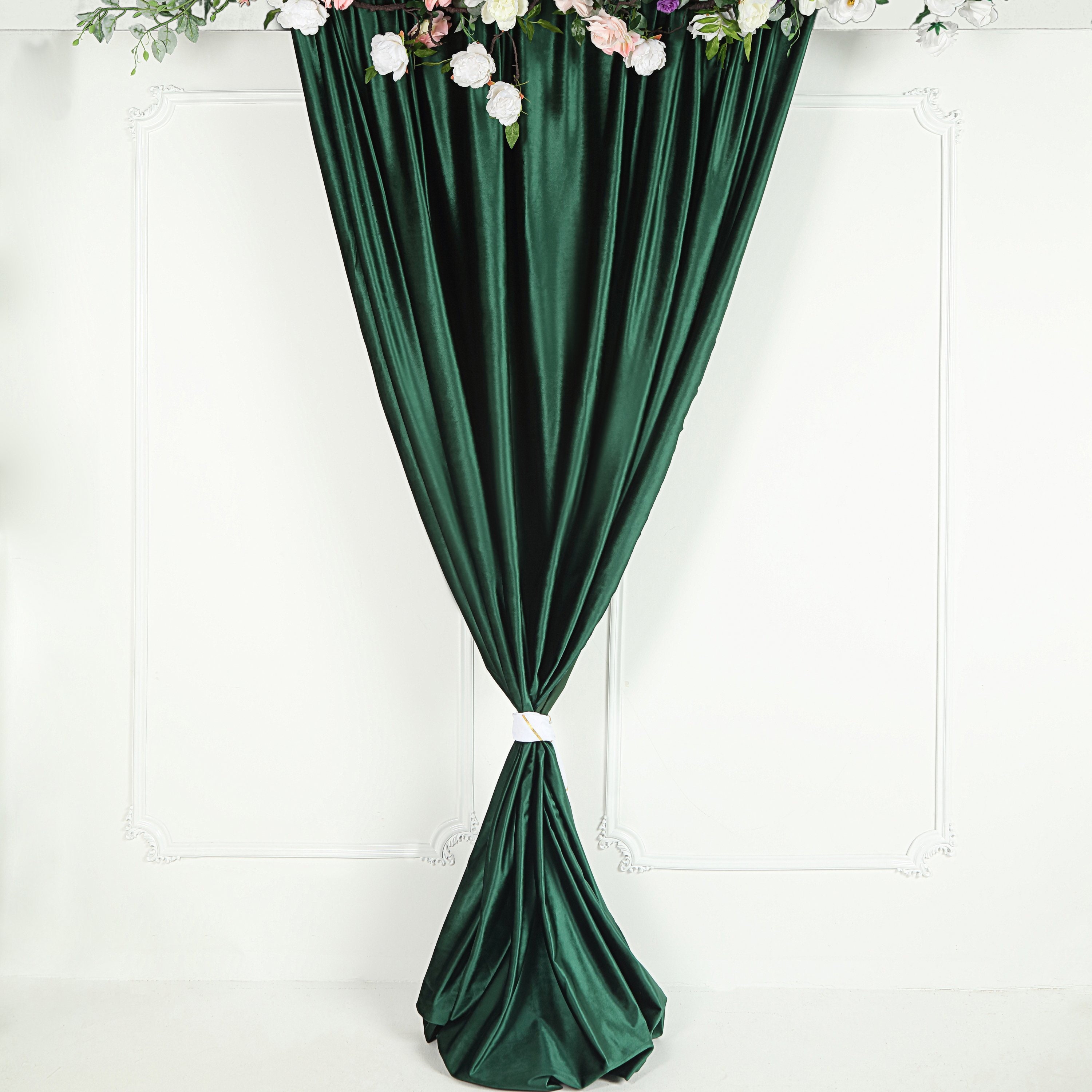 Hunter Green Velvet Backdrop, Photo Booth Backdrop Velvet Curtain ...