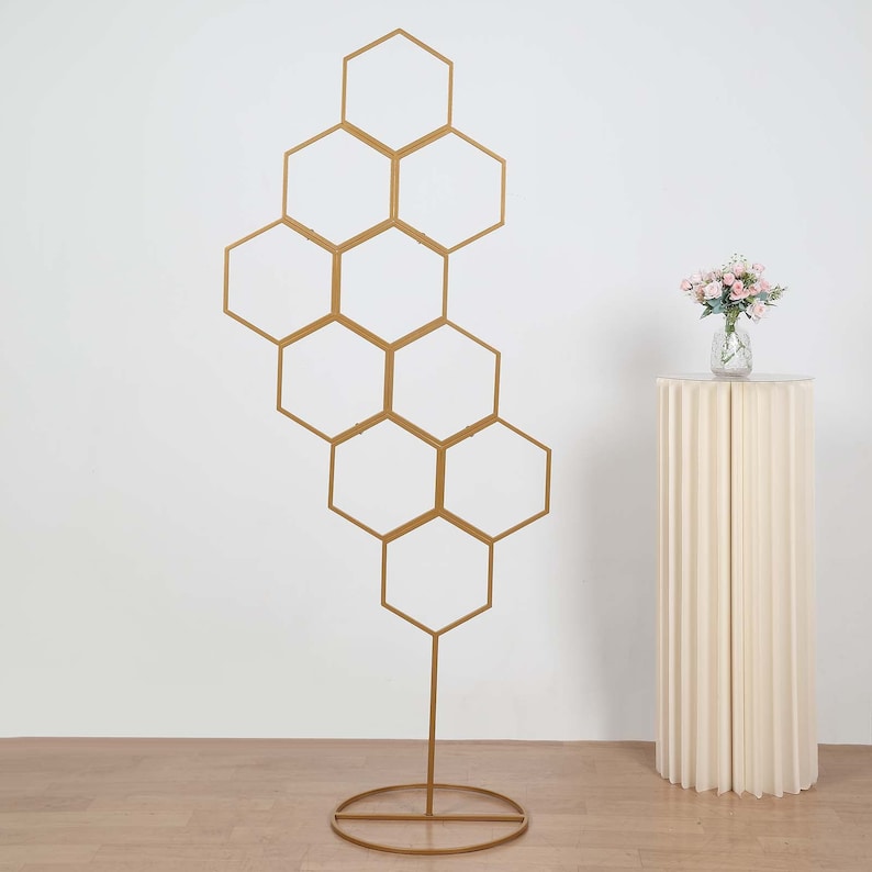 6ft Gold Metal Honeycomb Floor Standing Balloon Display Arch - Etsy