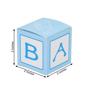 25 Pack | 2" Blue Square Baby Shower Party Favor Boxes, Candy Boxes ...