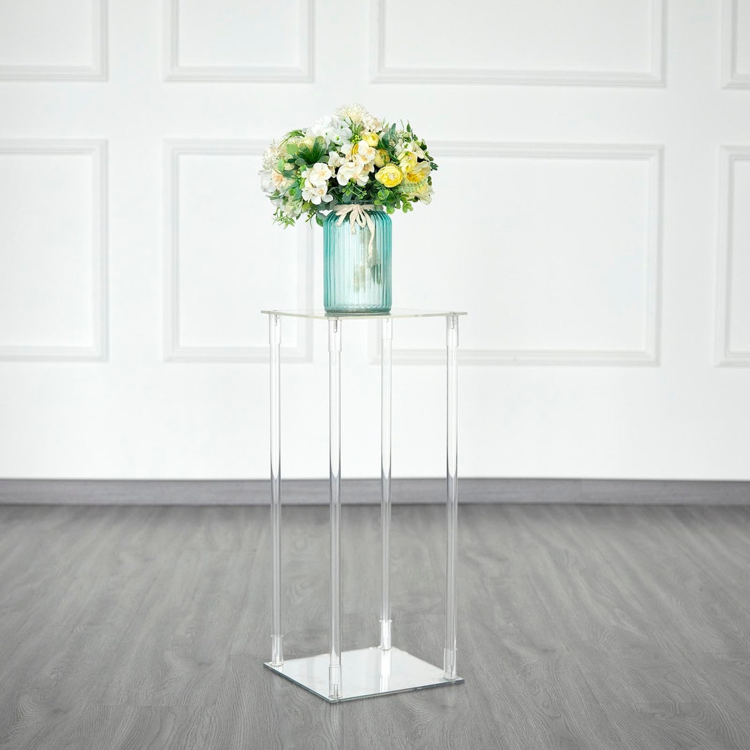 24" Clear Acrylic Pedestal Riser, Acrylic Display Stand, Floral and ...