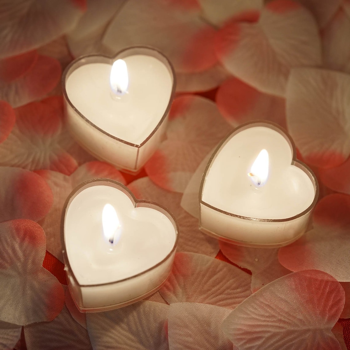 12 Pack White Heart Candles Heart Shaped Tealight Candles - Etsy