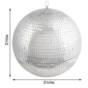20" Large Silver Disco Ball Ornaments, Glass Mirror Foam Ball With ...