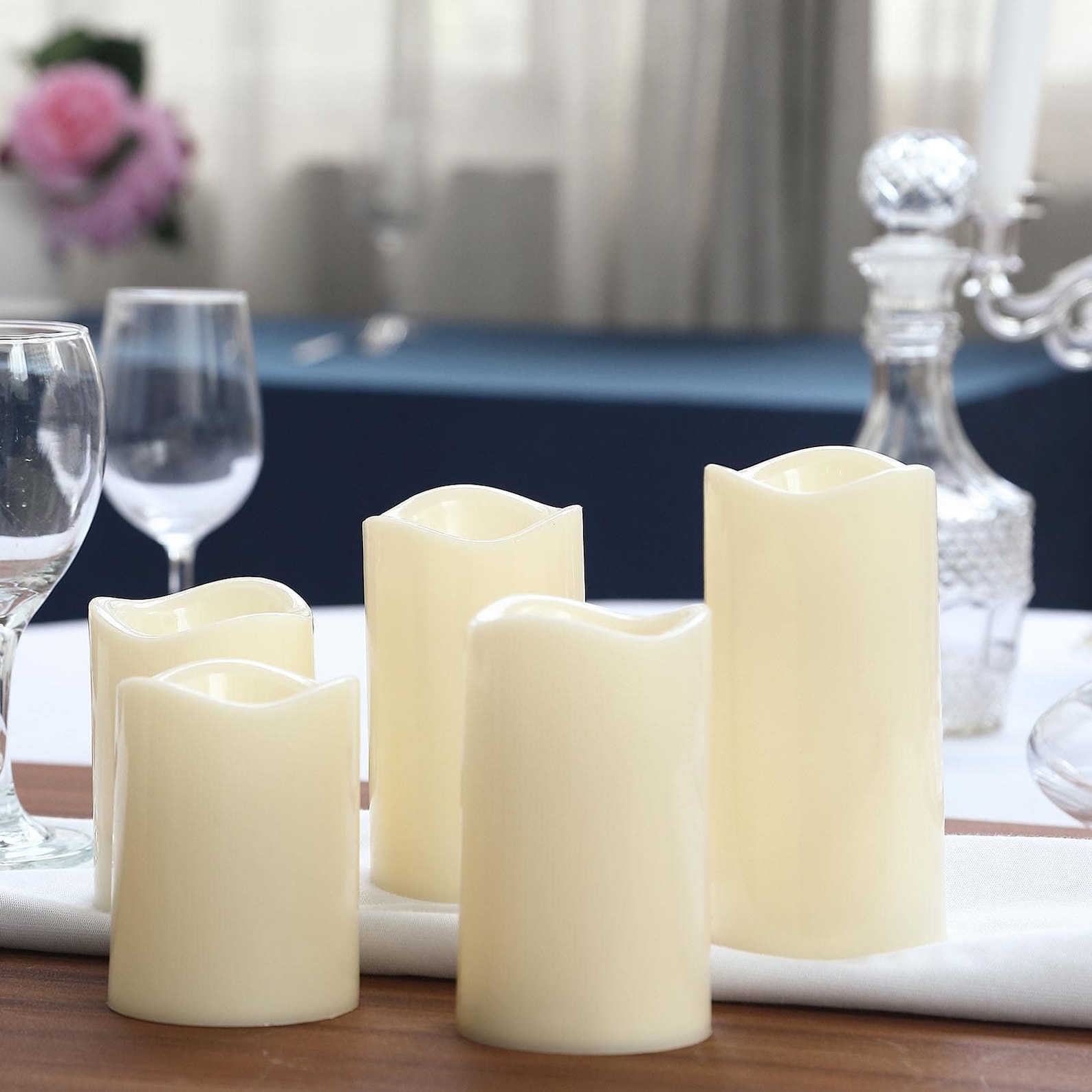 Set of 5 Ivory Flickering Flameless LED Candles Color - Etsy