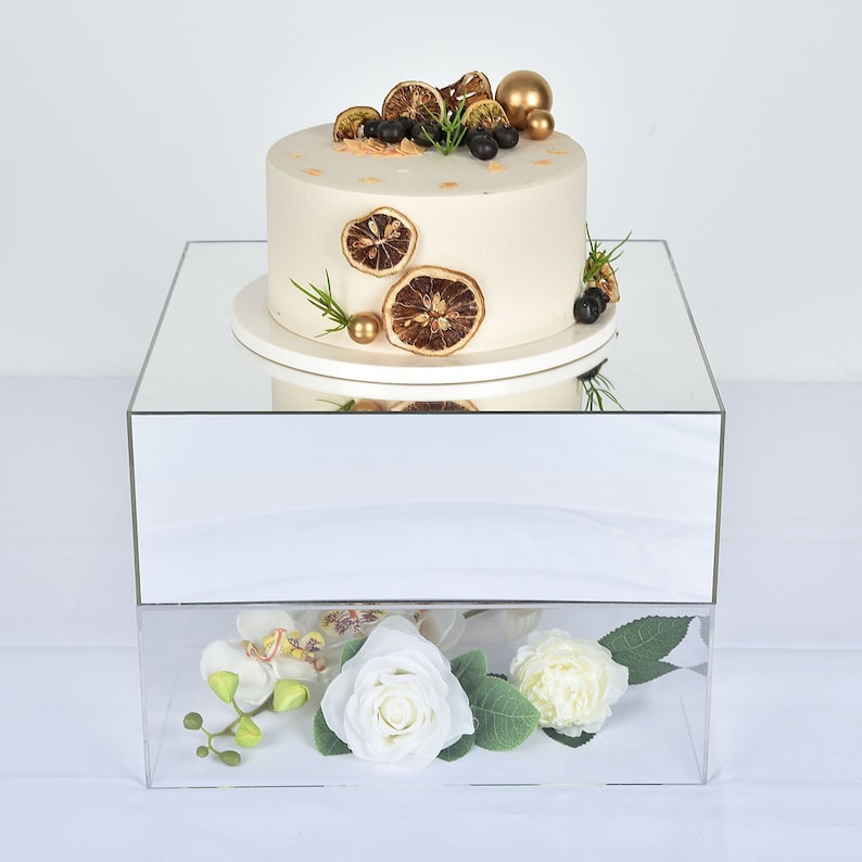 14x14 Silver Acrylic Cake Box Stand Mirror - Etsy