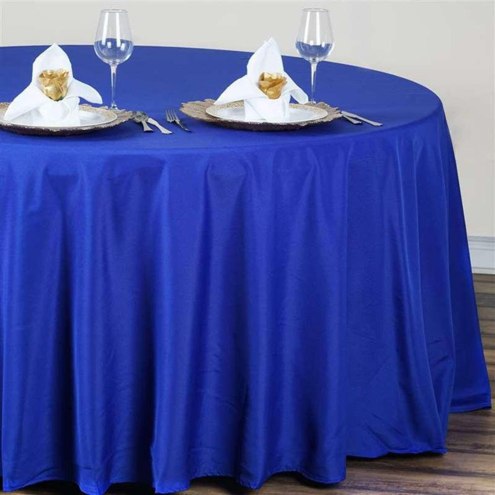120" Royal Blue Polyester Round Tablecloth - Etsy