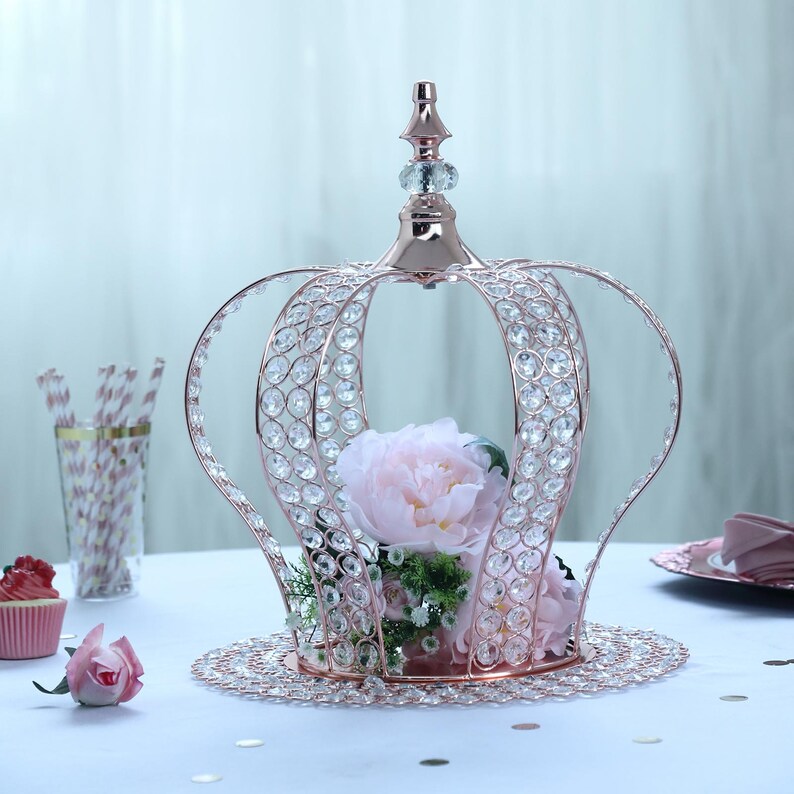 16 Rose Gold Cake Toppers With Acrylic Crystals Royal - Etsy