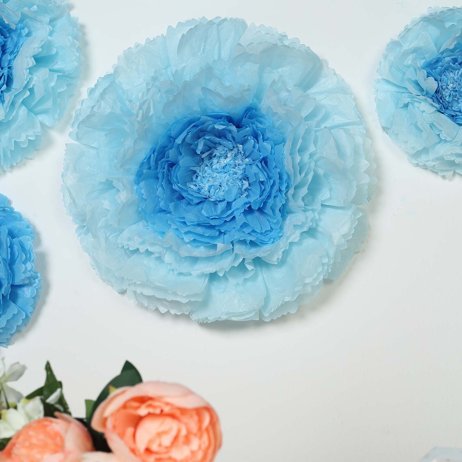 6 Multi Size Pack Carnation Aqua Blue Dual Tone 3D Wall - Etsy