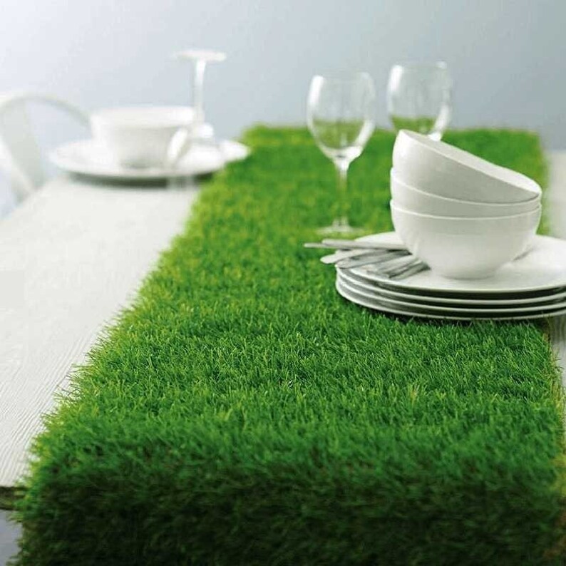 9ft - All Weather Artificial Grass Table Runners Grass Mats for Wedding ...
