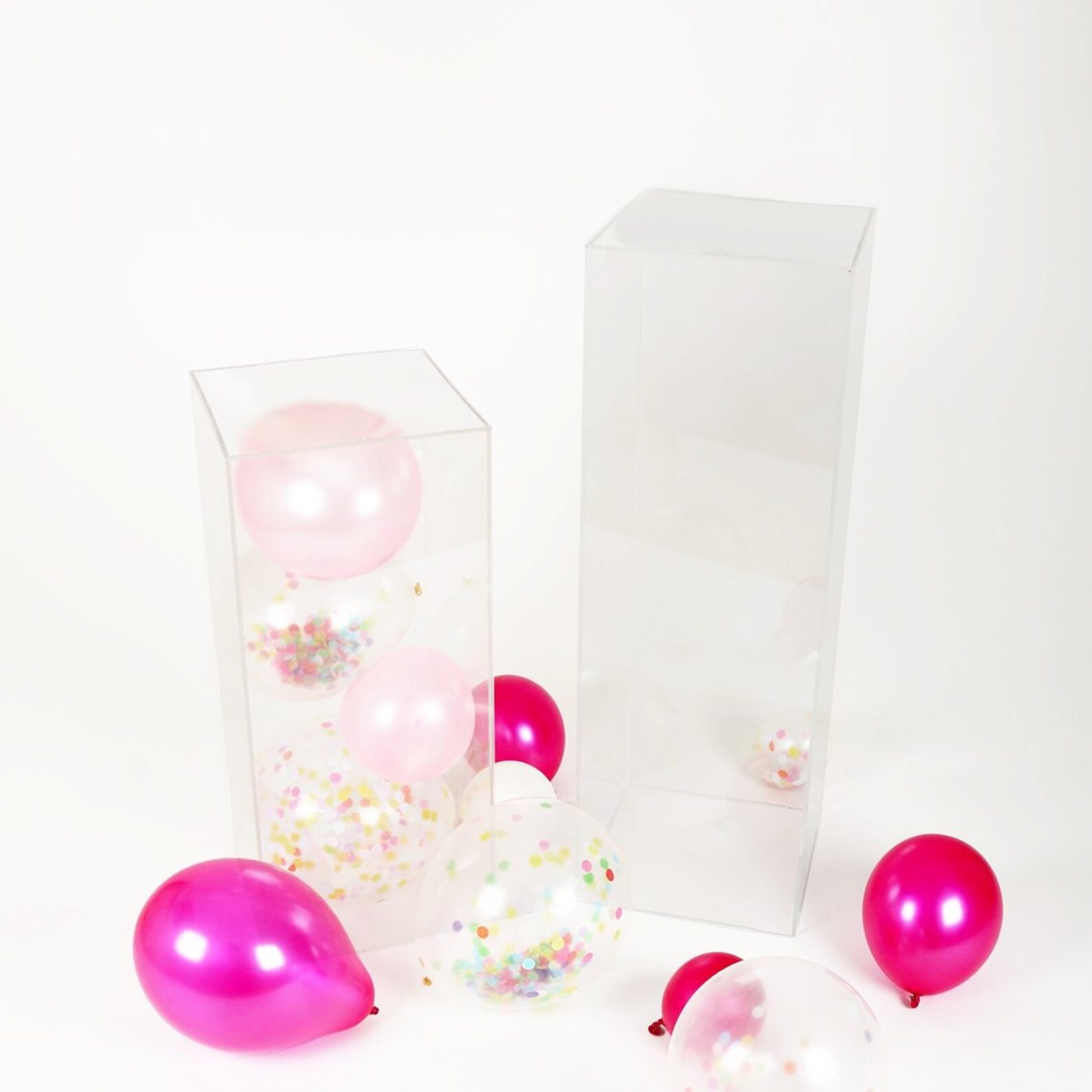 Set of 5 Clear Acrylic Display Boxes Pedestal Stand Riser - Etsy