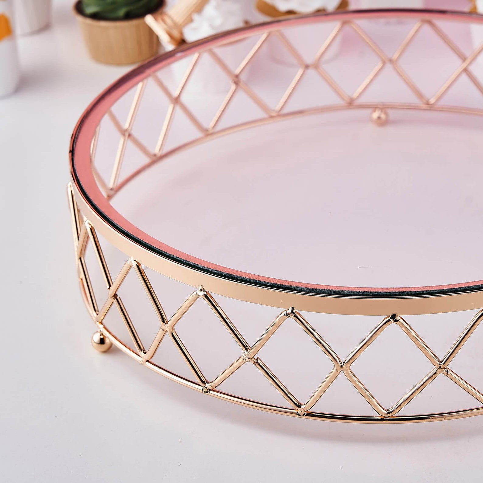 14 Round Gold Metal Geometric Cake Stand Display Riser - Etsy