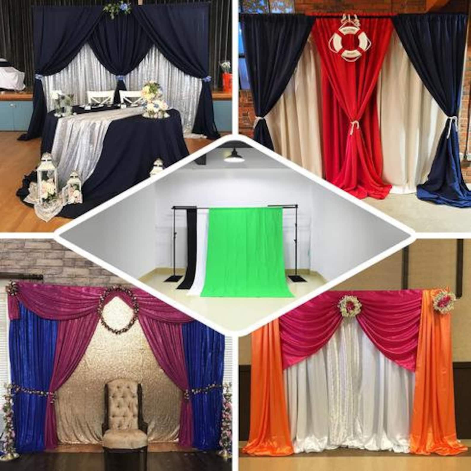 10ft Triple Cross Bar Backdrop Stand, DIY Adjustable Heavy Duty ...