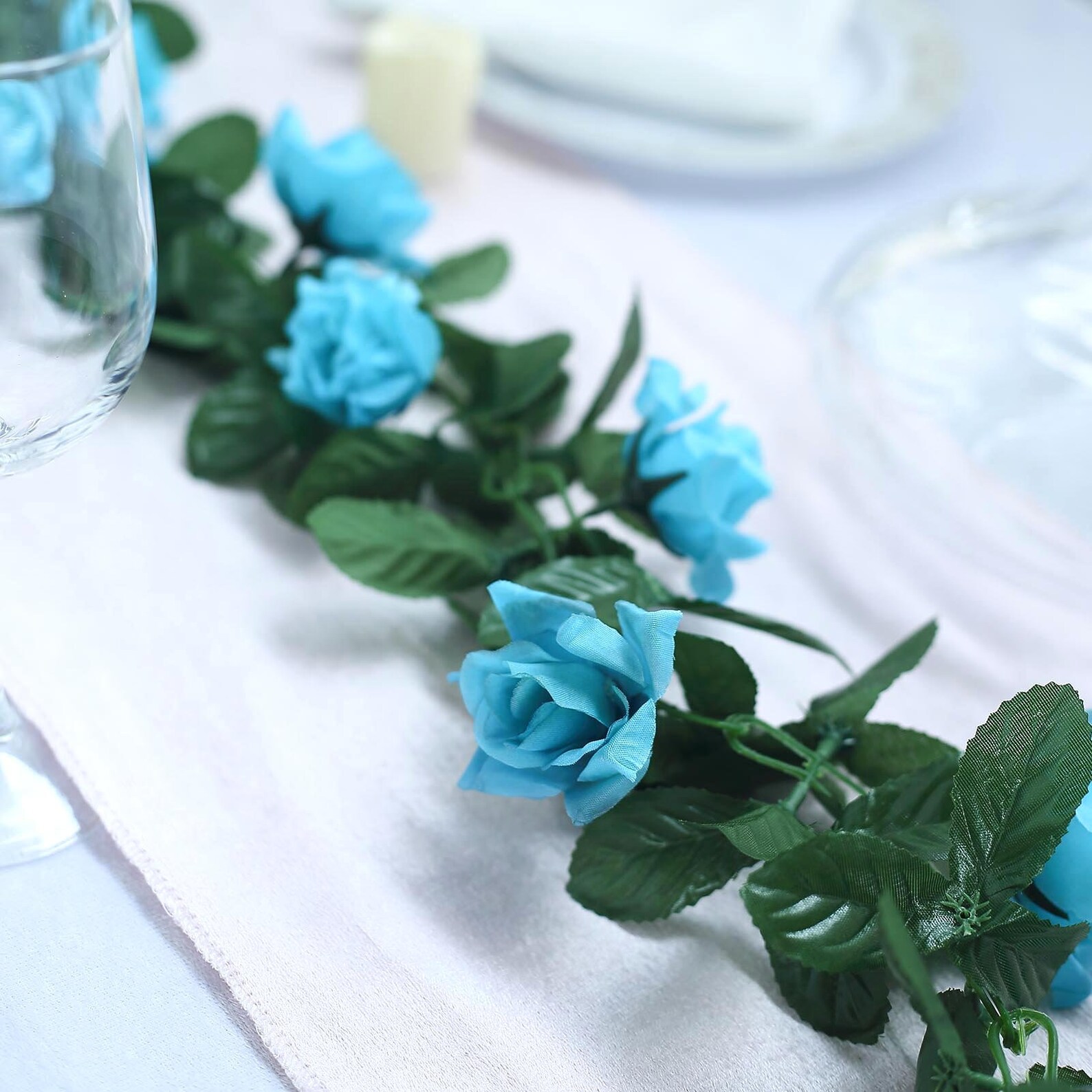 6FT Turqoise Silk Rose Vine Fake Rose Garland Hanging Roses - Etsy